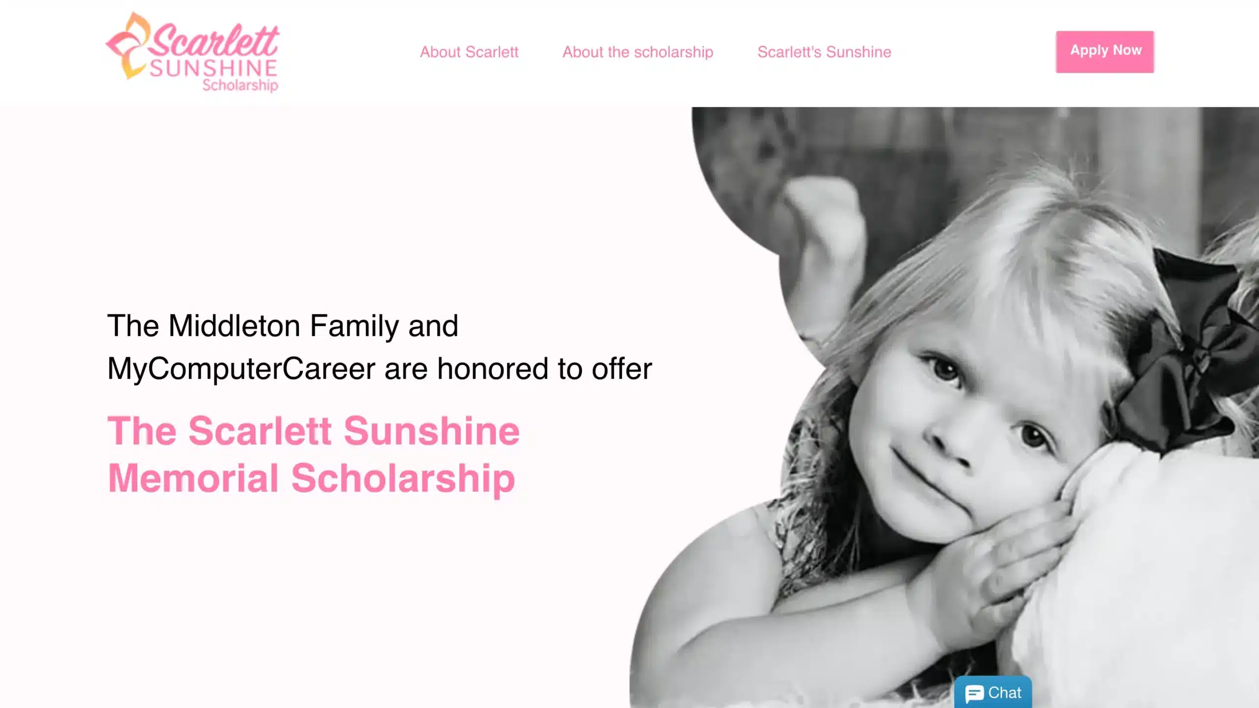 Apply for The Scarlett Sunshine Memorial Scholarship